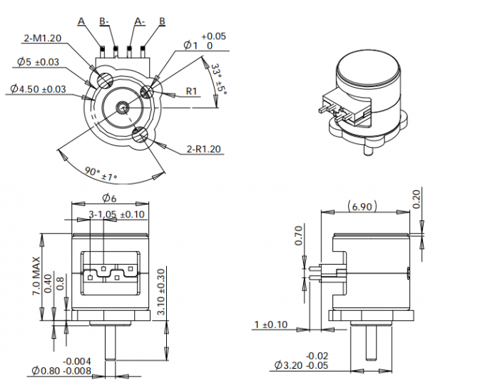 Micro Stepper Motor 3.3v 2 Phase Pm Stepper Motor For Camera Lenses VSM0620