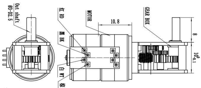 High Torque Multi Gear Ratio Double Stack Stepper Motor 15mm With Worm ...