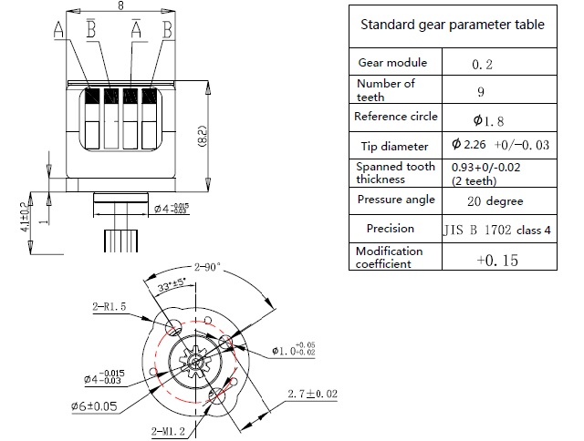 Micro Stepper Motor 18 ° Step Angle 3.3V DC mini Stepper Motor for 2 ...