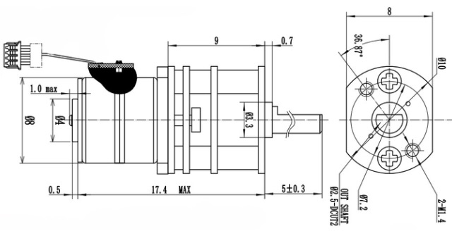 8mm Gearbox Stepper Motor 2-phase gear stepper motor for compact device ...