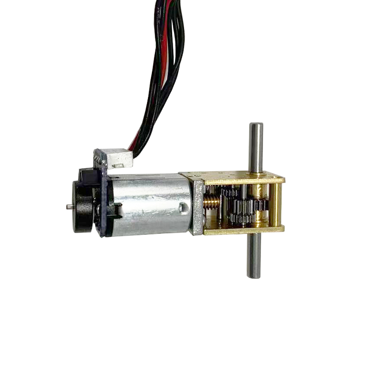 3V 5V 12V Right Angle Gearbox N20DC Worm Motor with Encoder Dual Output ...