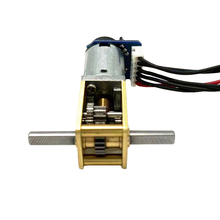 3V 5V 12V Right Angle Gearbox N20DC Worm Motor with Encoder Dual Output ...